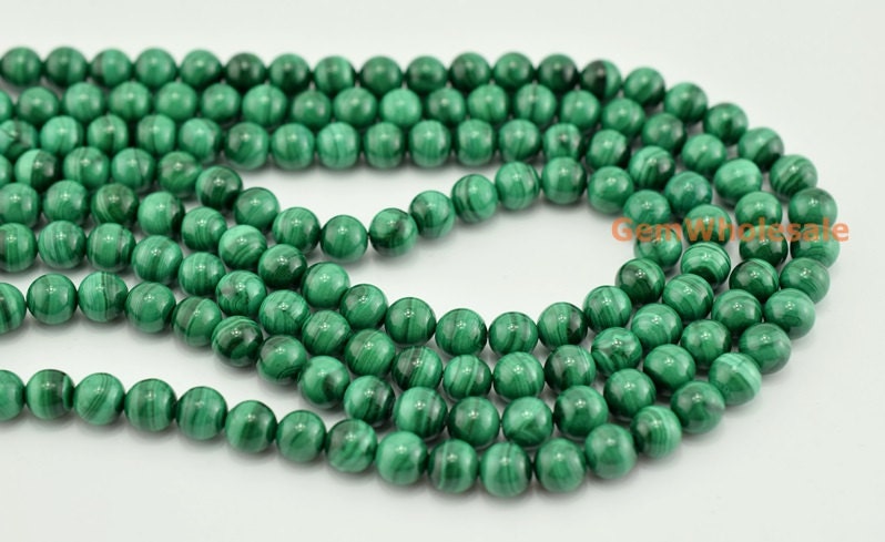 25PCS AAA 8mm Genuine Natural Malachite Round Beads High - Etsy