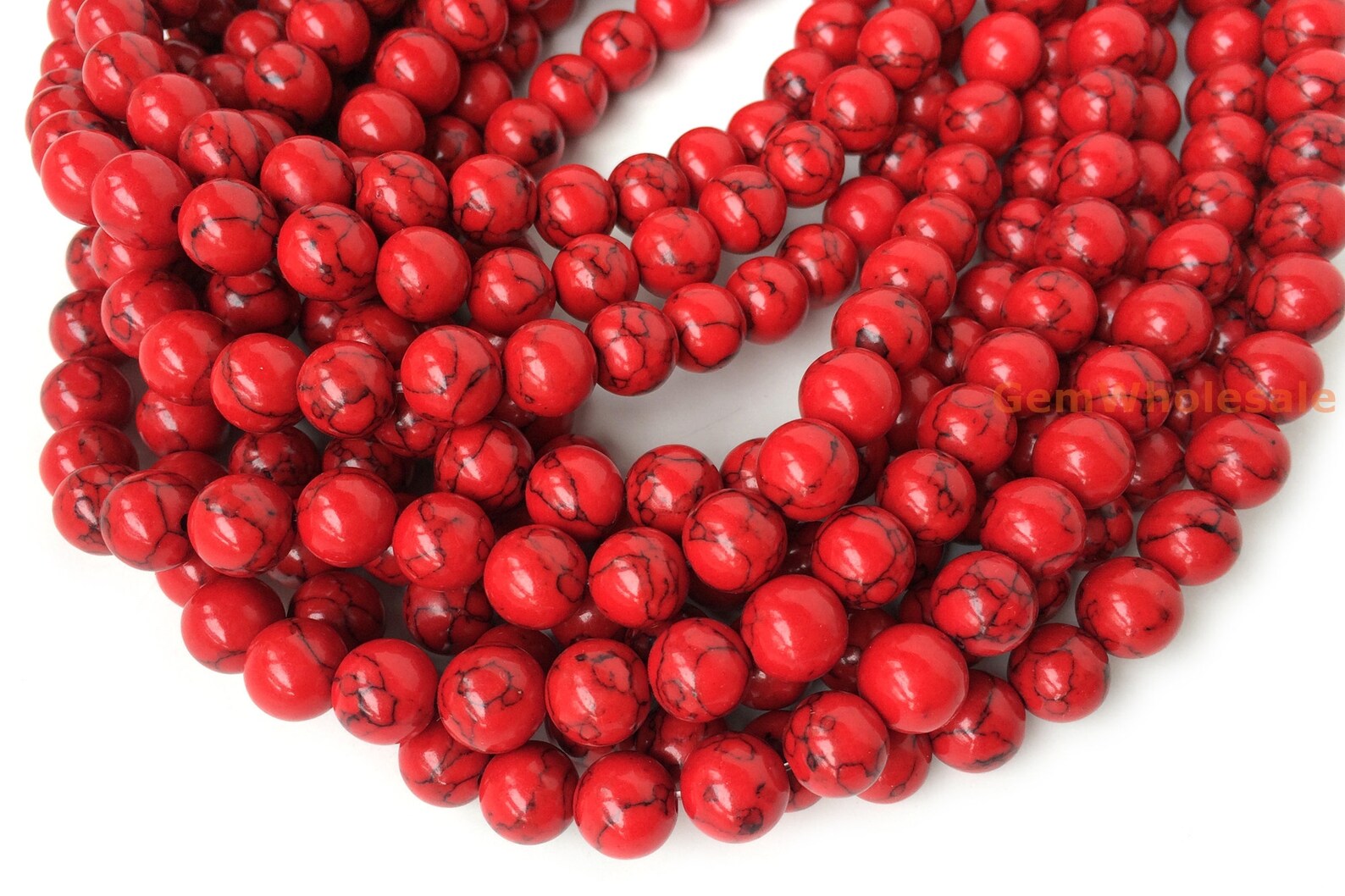 15.5 8mm/10mm/12mm Red Magnesite Round Beads Red - Etsy