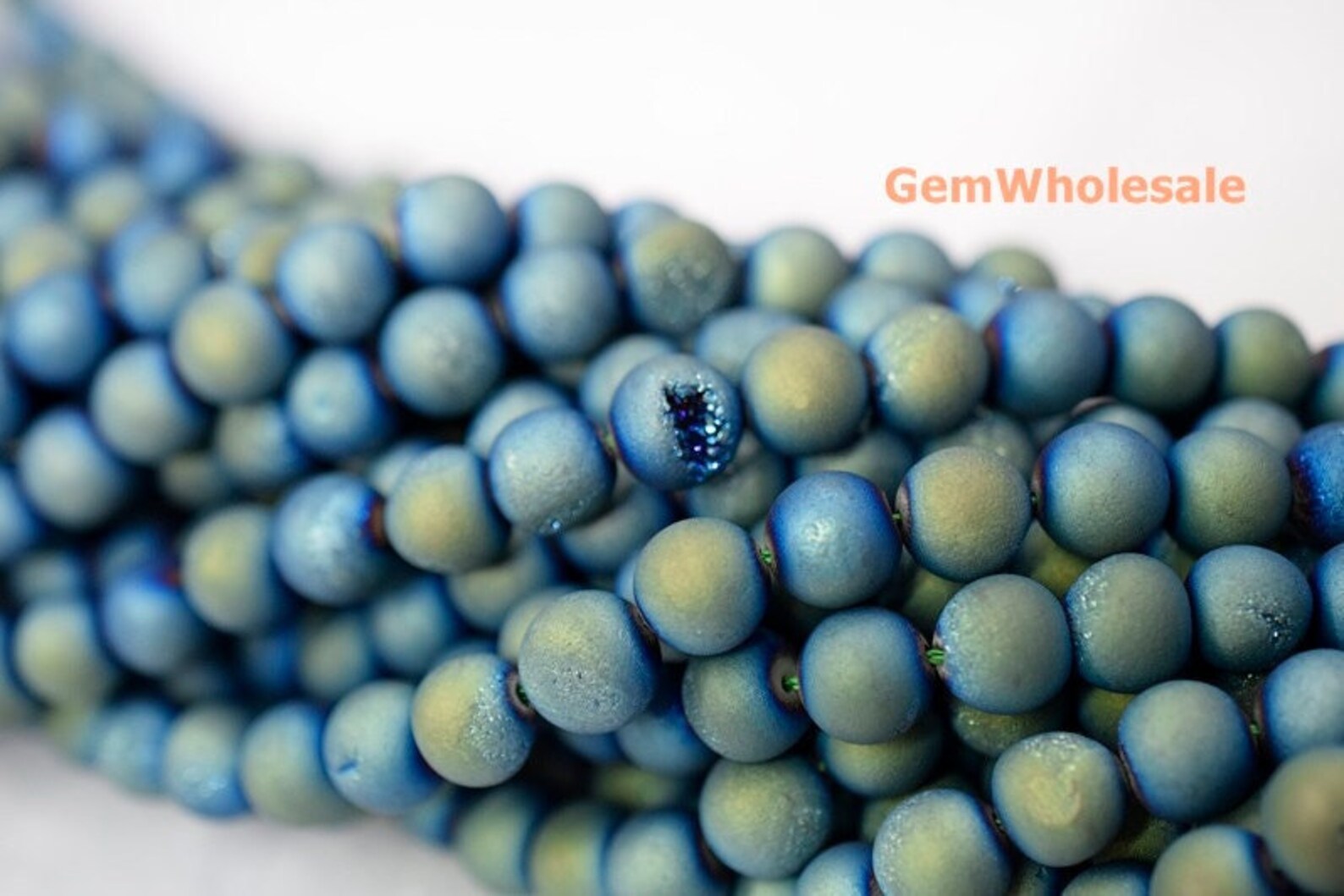 15 Plating Blue Druzy Agate 8mm/10mm/12mm/14mm Round - Etsy