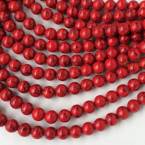 15.5" 8mm/10mm/12mm Red Magnesite Round Beads, Red Gemstone Beads ,red ...