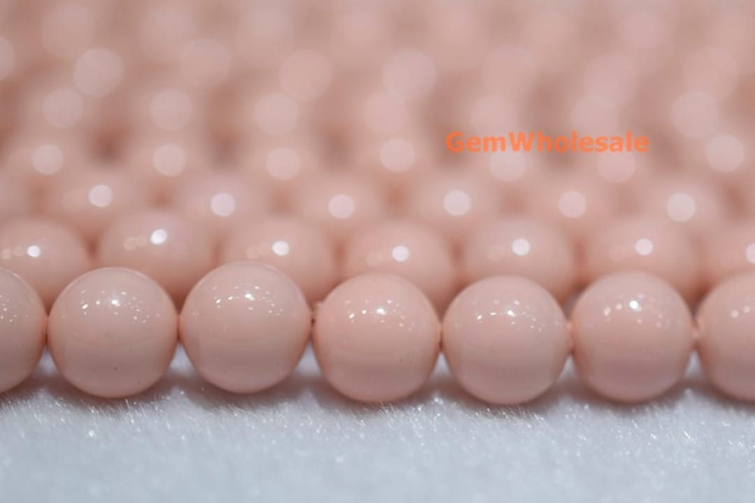 15.5" 8mm/10mm Misty Rose Shell Pearl Round Beads,misty Rose Shell Core ...