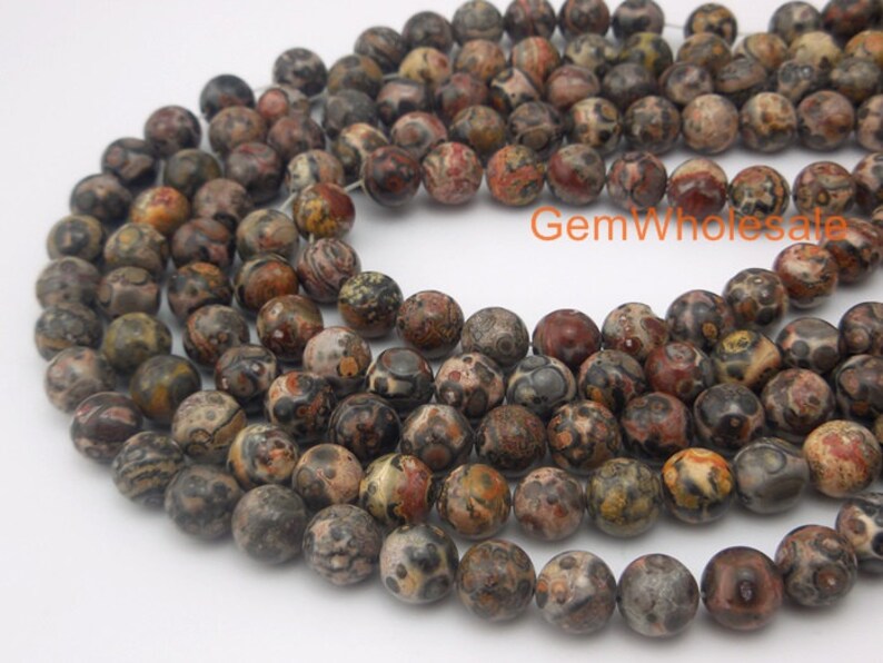 15.5 6mm/8mm/10mm Natural leopard skin jasper round | Etsy