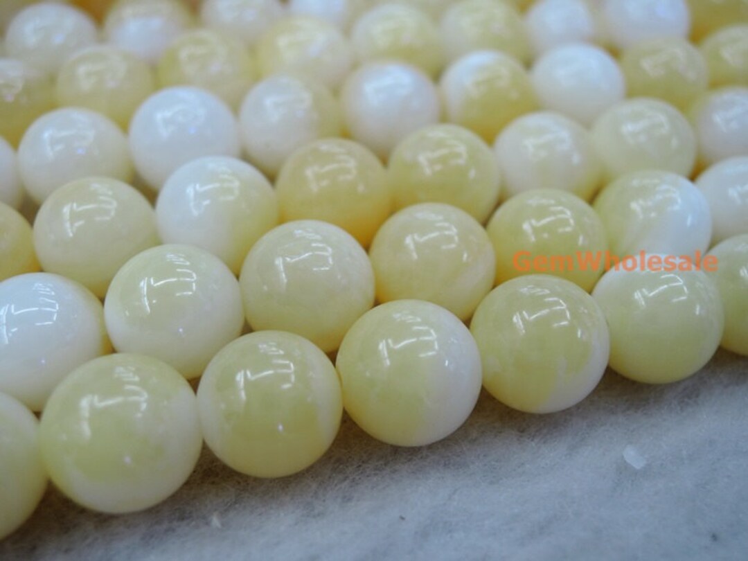Natural Half Yellow Shell Round Beads 10mm/12mm,natural White and ...