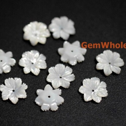 10PCS 10/12mm Natural Purple MOP Flower Natural Mother of - Etsy