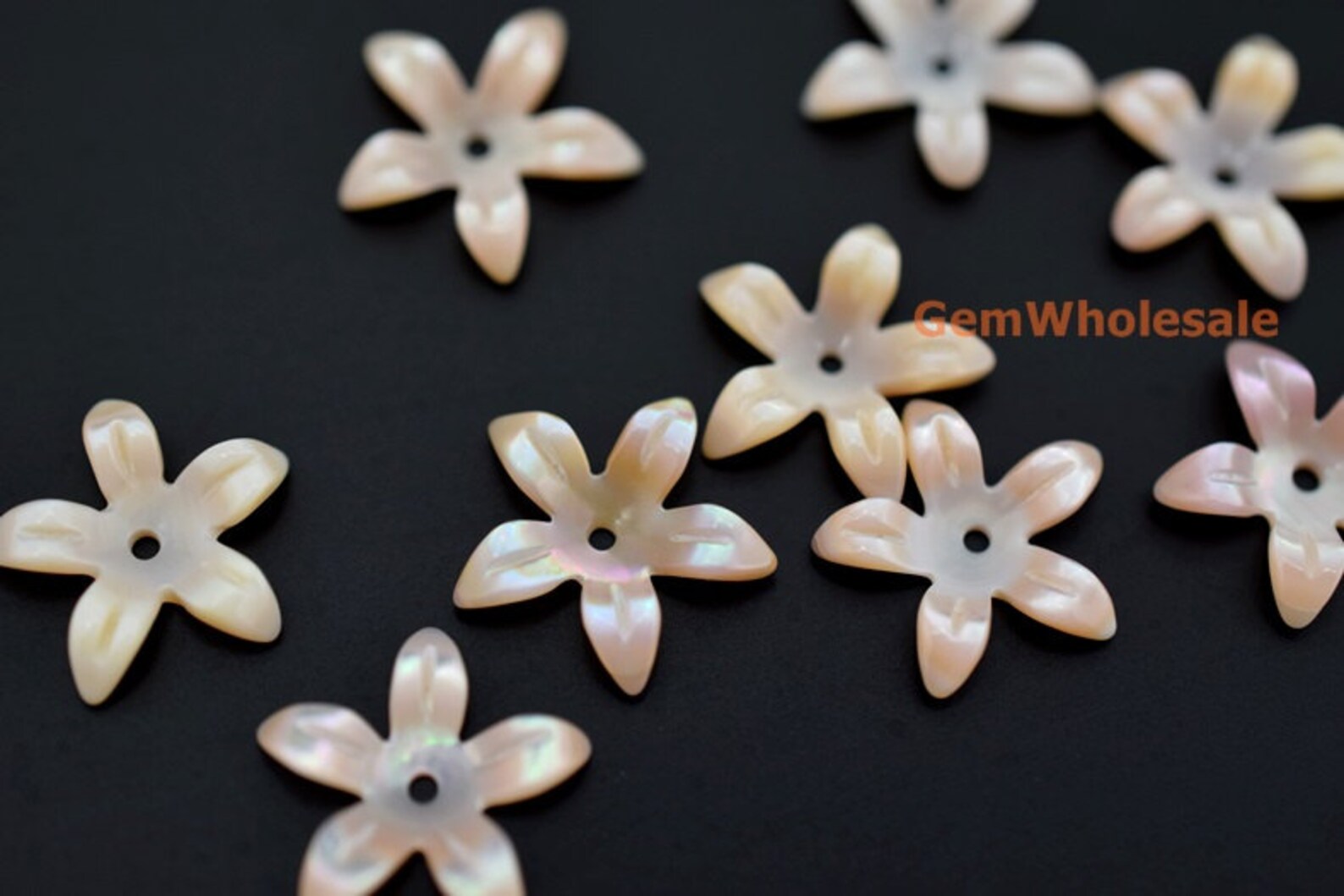 10PCS 10/12mm Natural Purple MOP Flower, Natural Mother of Pearl ...