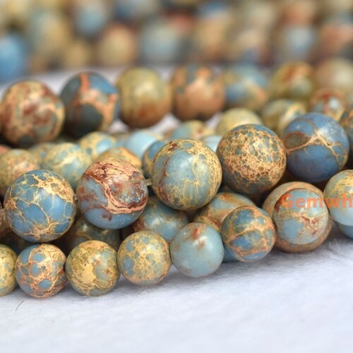 15.5 8mm/10mm Turquoise Blue Emperor Jasper Round - Etsy