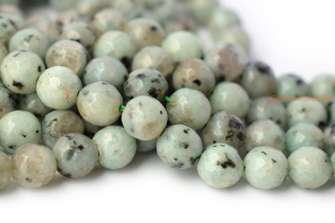 15.5" Sesame Jasper 6mm/8mm/10mm/12mm Round Faceted Beads, Kiwi Jasper ...