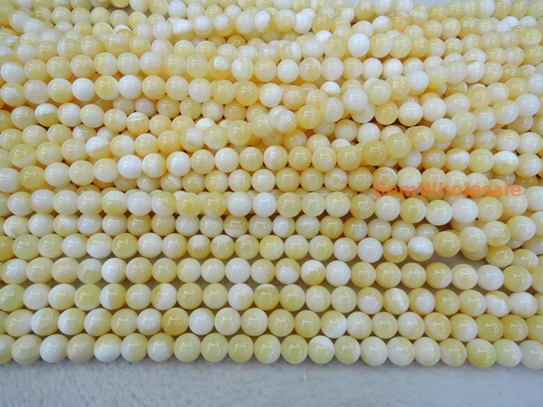 Natural Half Yellow Shell Round Beads 10mm/12mmnatural White - Etsy