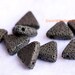 10PCS 18mm Black Lava Triangle Pendant,drilled Hole Along the Side ...