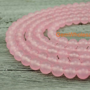 15" Pink Malaysian Jade 6mm/8mm/10mm/12mm Round Beads, Pink Color Dyed ...