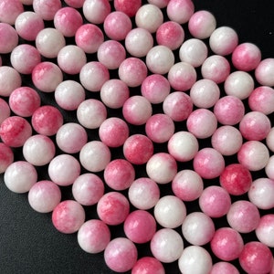 15" Peach Red Malaysian Jade 6mm/8mm/10mm/12mm Round Beads, Peach Color ...