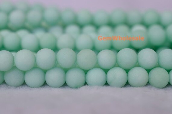 15.25 Mint Matte Dyed Jade 6mm/8mm/10mm/12mm Round | Etsy