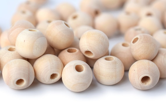 100pcs 8mm/10mm/12mm/14mm/15mm/16mm Natural Wooden Round - Etsy
