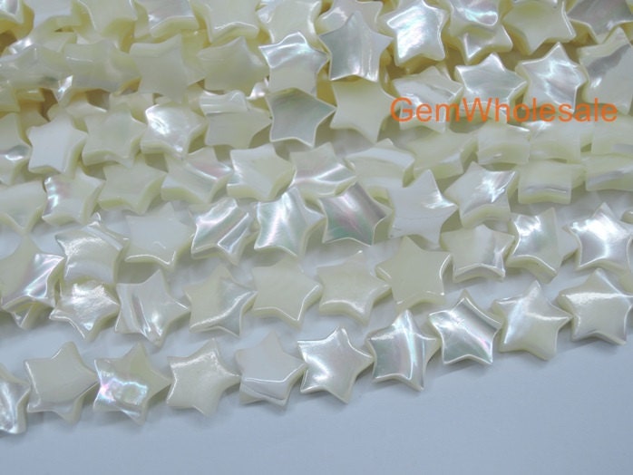 15.5 8mm/10mm Natural White MOP Star Shape Natural | Etsy