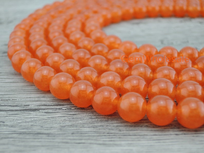 15 Orange Malaysian Jade 6mm/8mm/10mm/12mm Round Beads - Etsy