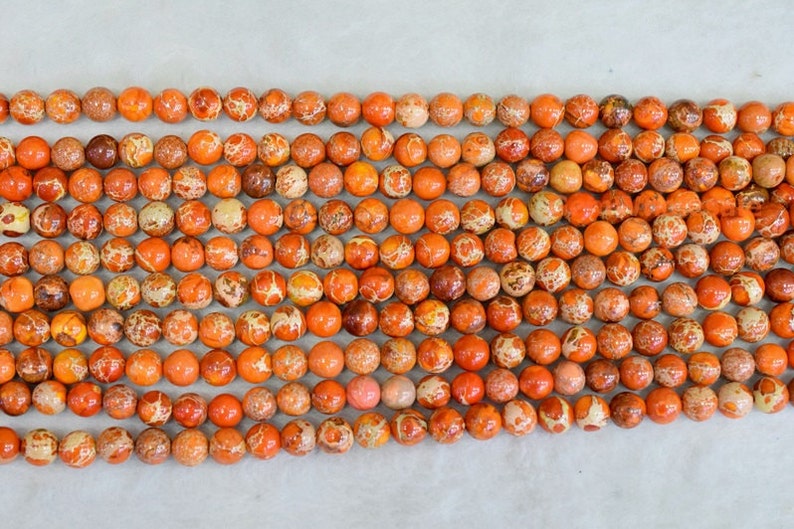 15.5 8mm/10mm High Quality Orange Emperor Jasper Round | Etsy