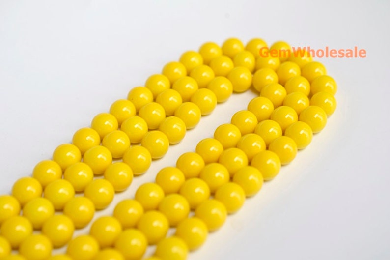 15.5" Glass Druk Round Beads Lemon Yellow 6mm/8mm, Cheap Lemon Yellow ...
