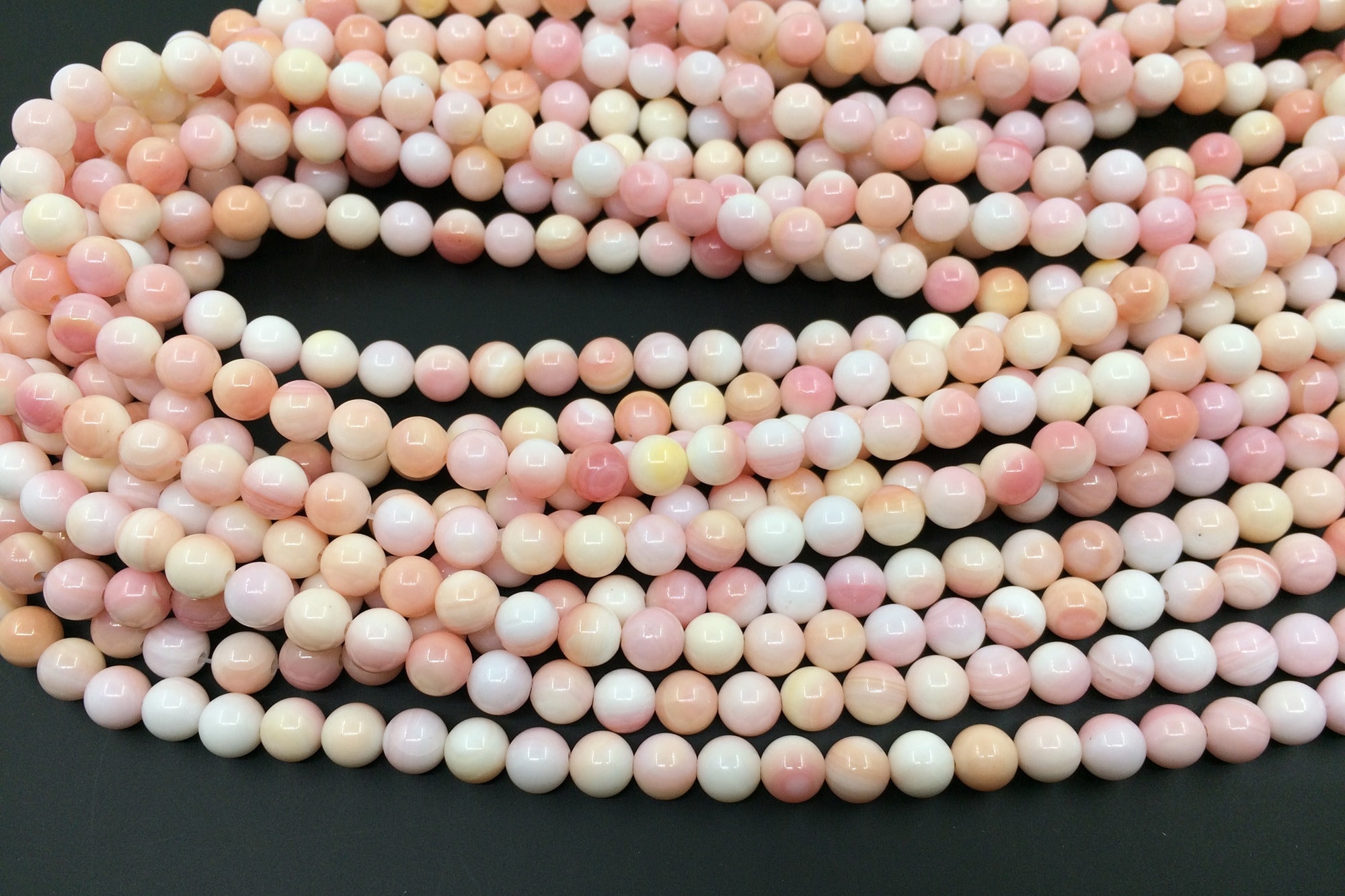 15 6mm Blush Pink Queen Conch Shell Round Beads Jewelry - Etsy