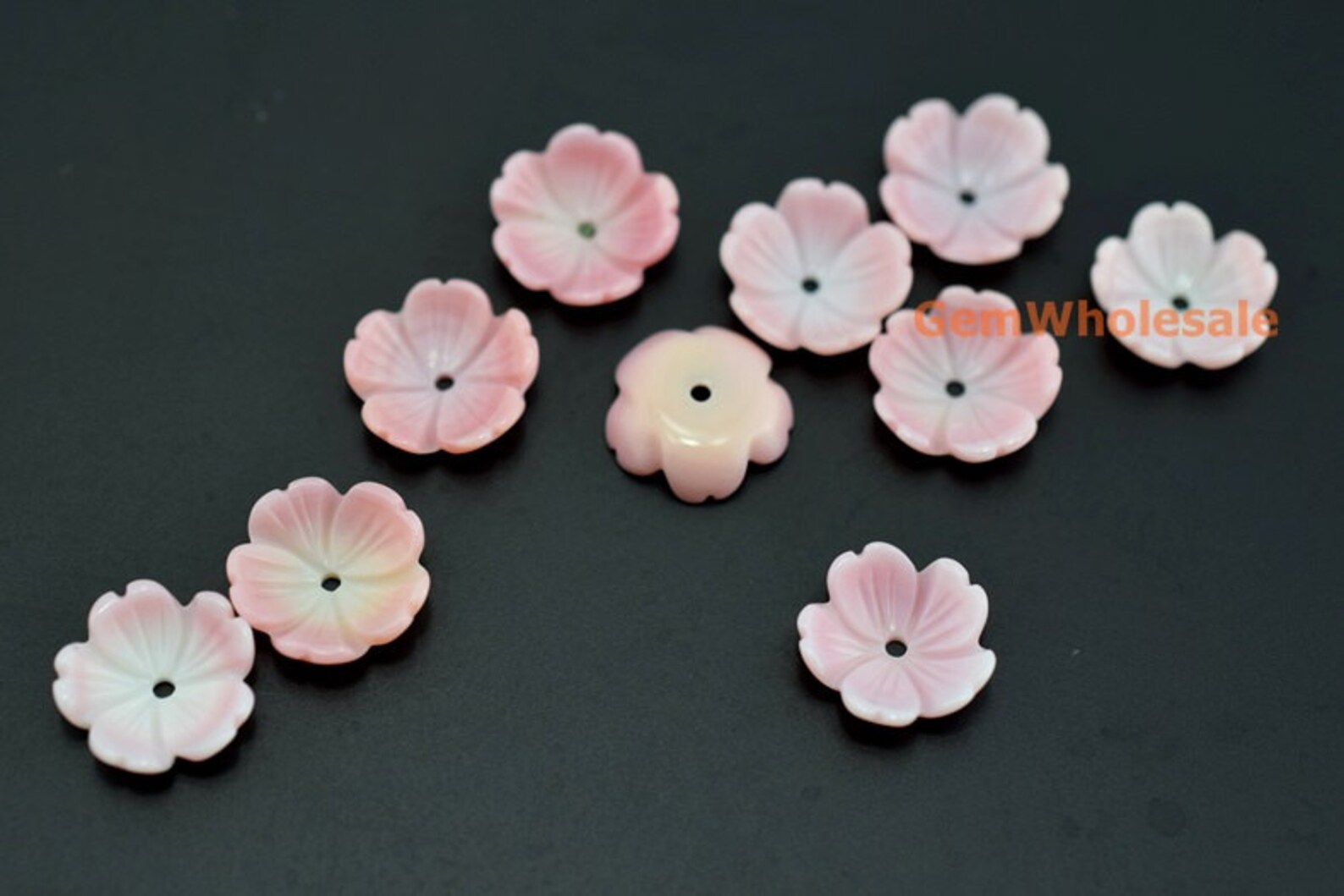 10PCS 10mm Pink MOP Flower, Natural Queen Shell Flower, Jewelry Supply ...