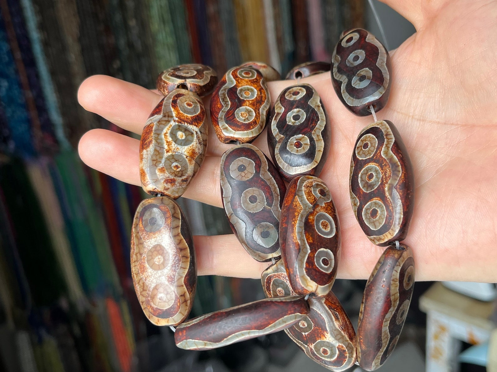 14 22x40mm Antique Brown Bulk Tibetan Dzi Agate Flat - Etsy