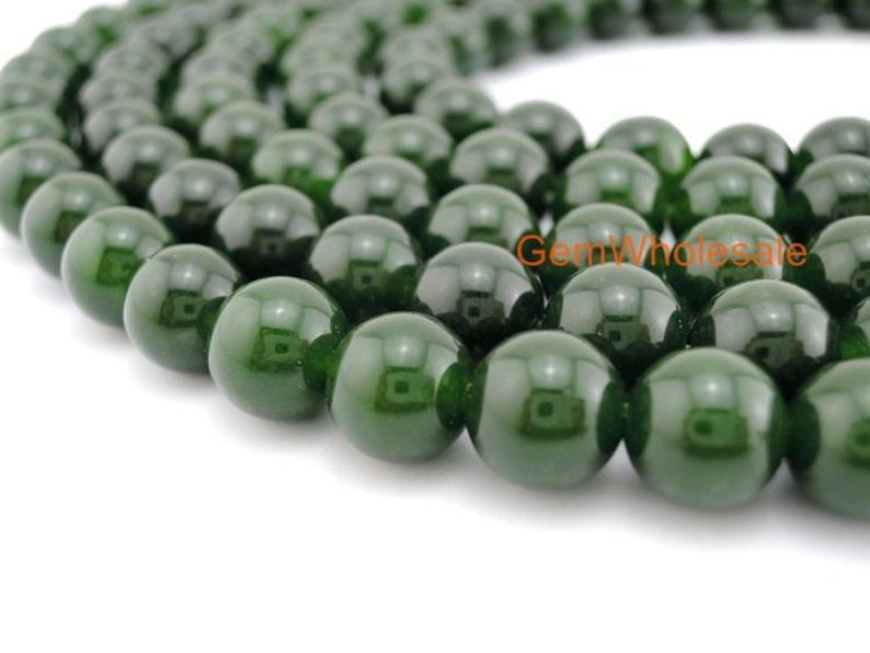15 Dark Green Malaysian jade 6mm/8mm/10mm/12mm round | Etsy