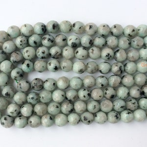15.5" Sesame Jasper 6mm/8mm/10mm/12mm Round Faceted Beads, Kiwi Jasper ...
