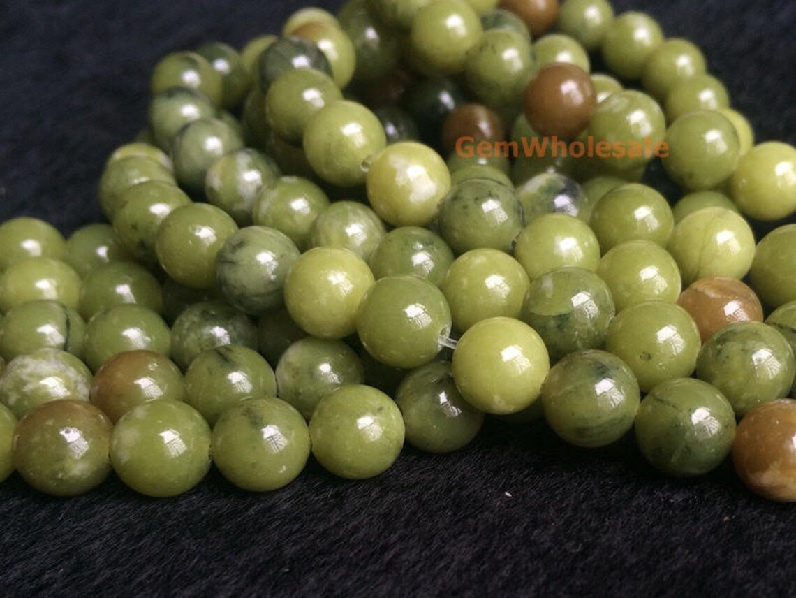 15.5" 6mm/8mm/10mm Natural Green Jade Round Beads,natural Green Color ...