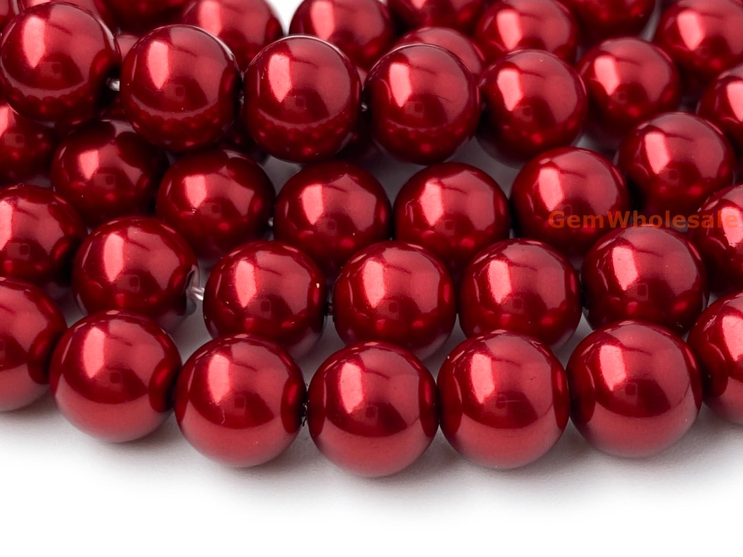 15.5" Dark Red Color Glass Round Beads 6mm/8mm/10mm/12mm, Cheap Dark ...