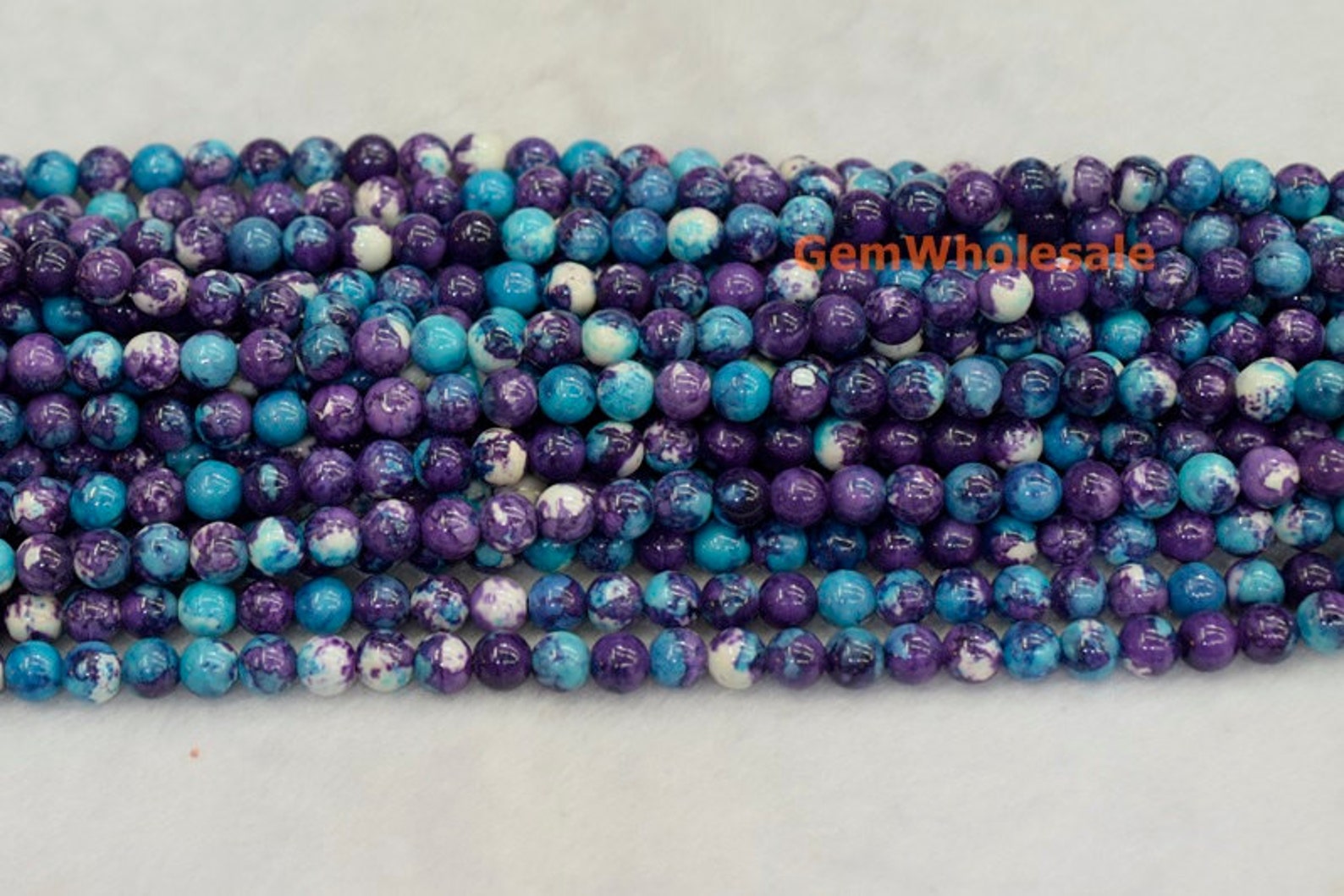 15.5 8mm/10mm Dyed Dark Purple Blue Rain Flower Stone - Etsy