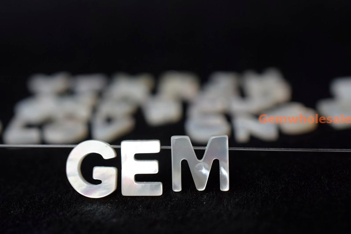 1pcs 10mm Natural White MOP Letters A-Z 26 Capitals Mother of | Etsy