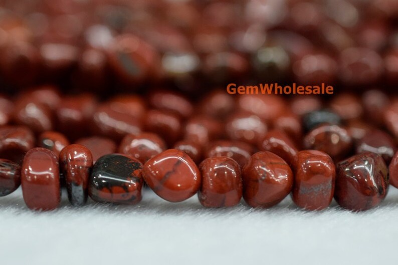 15.5 35mm Natural red jasper pebbles beads small red | Etsy