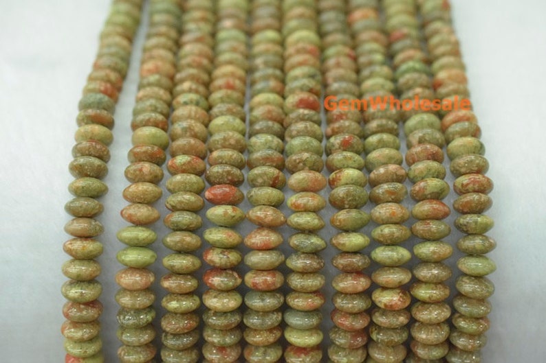 15.5 8x4mm Natural Autumn Jasper Rondelle Beads Natural - Etsy