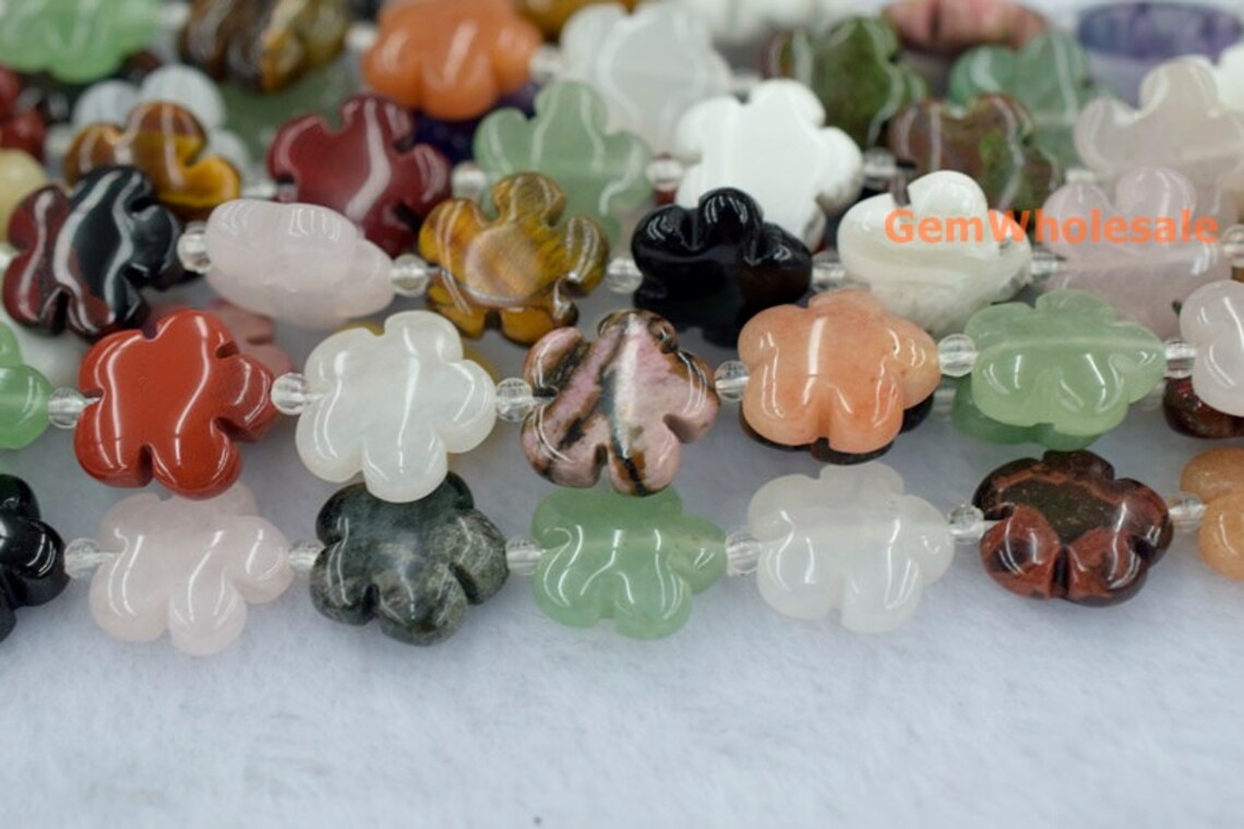 15.5" Multi Stone Flower 15/20mm, High Quality Semi-precious Stone ...