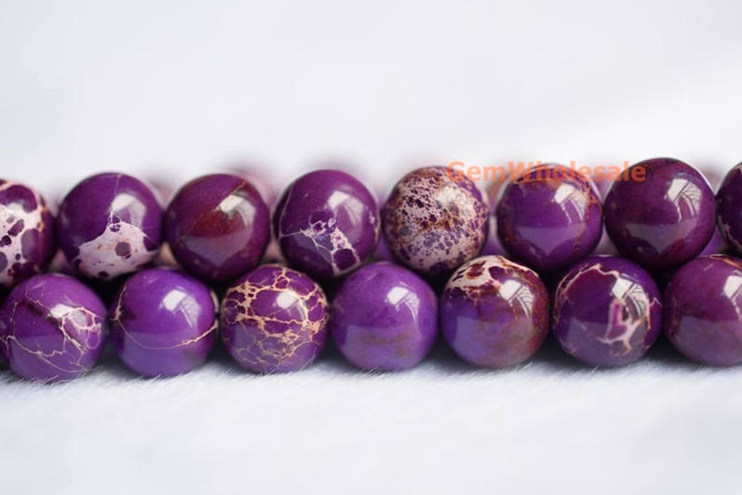 15.5" High Quality Purple Red Emperor Jasper Round Beads 6mm/8mm/10mm ...