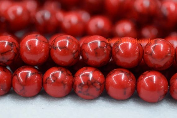 15.5 8mm/10mm/12mm Red Magnesite round Beads Red | Etsy