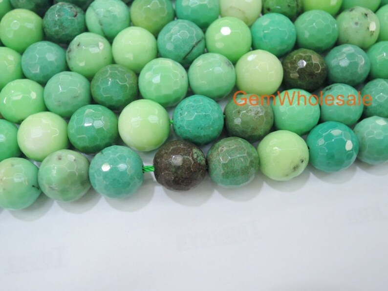 15.5 4mm/6mm Natural Moss Green Opal round 128 faceted | Etsy