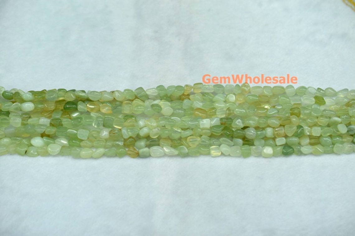 15.5" 5~7mm New Jade Pebbles Beads, Small New Jade Pebbles, New Jade ...