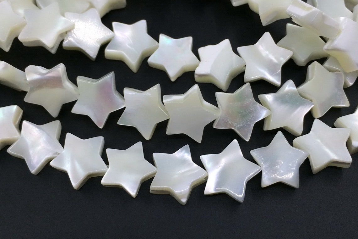 15.5 8mm/10mm Natural White MOP Star Shape Natural | Etsy