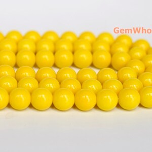 15.5" Glass Druk Round Beads Lemon Yellow 6mm/8mm, Cheap Lemon Yellow ...
