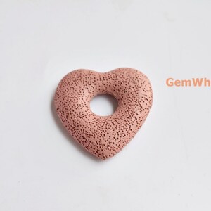 4PCS 50x50mm Light Red Lava Heart Pendant,yellow/blue/green/white Color ...