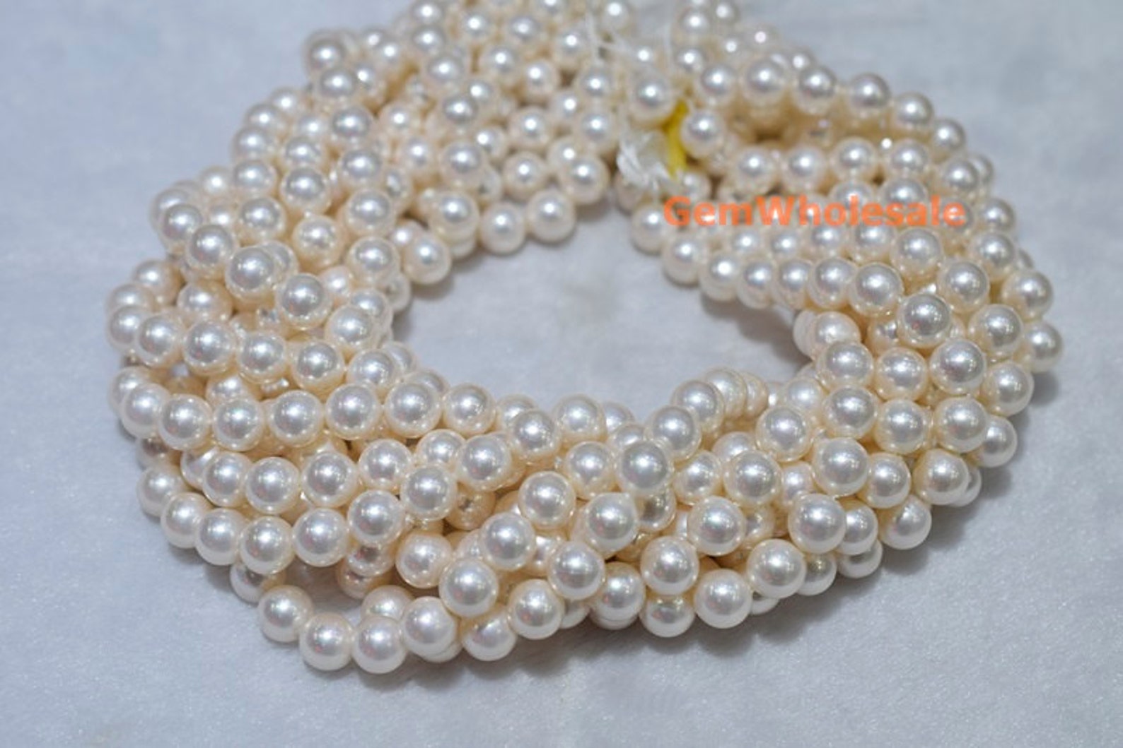 15.5" 8mm/10mm Luster White Shell Pearl Round Beads,luster White Shell ...
