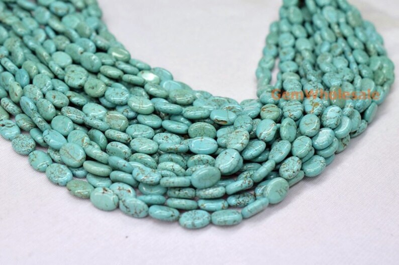 15.5 10x14mm Blue Howlite Oval Beads DIY Jewelry - Etsy