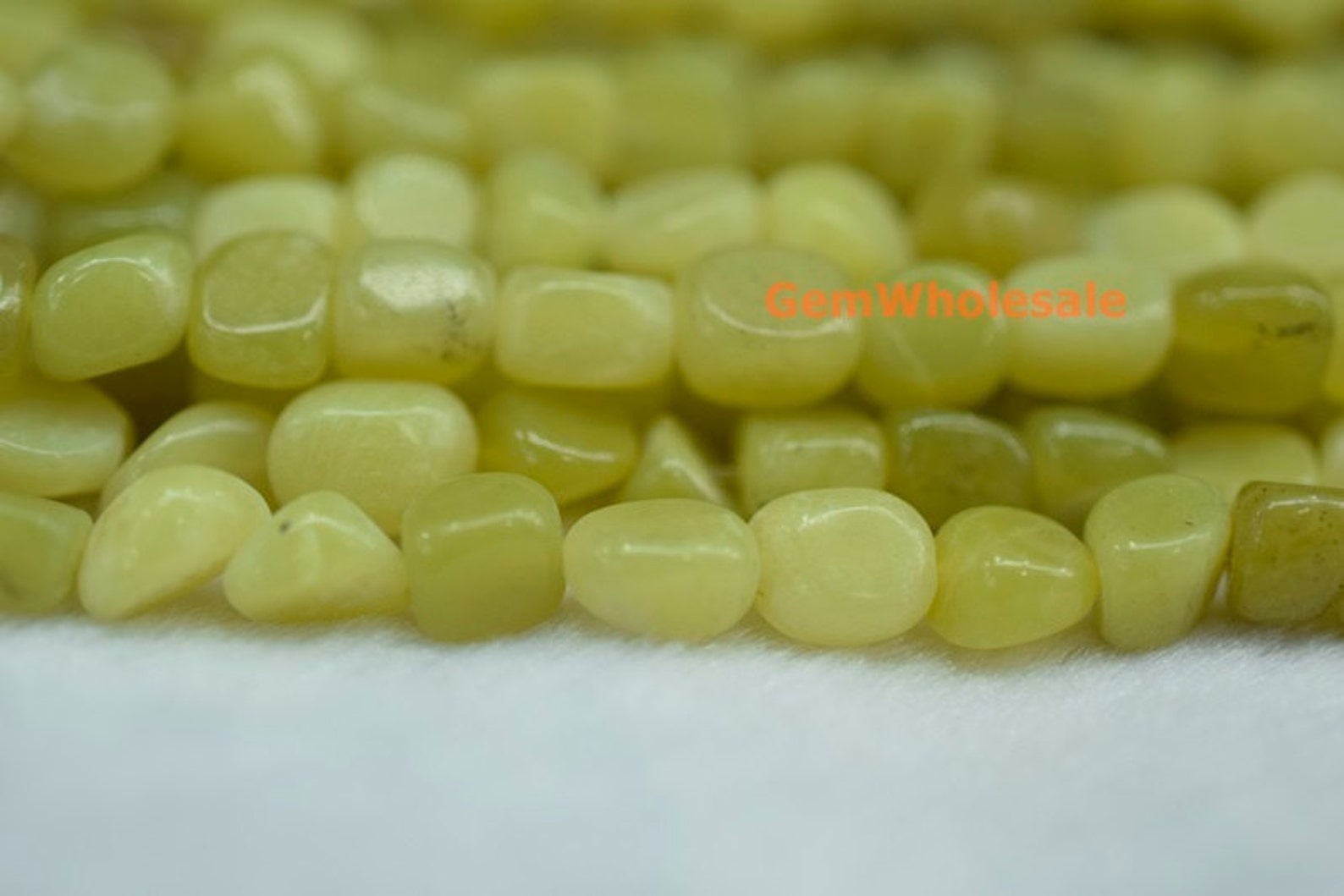 15.5 57mm Olive jade pebbles beads small Olive jade | Etsy