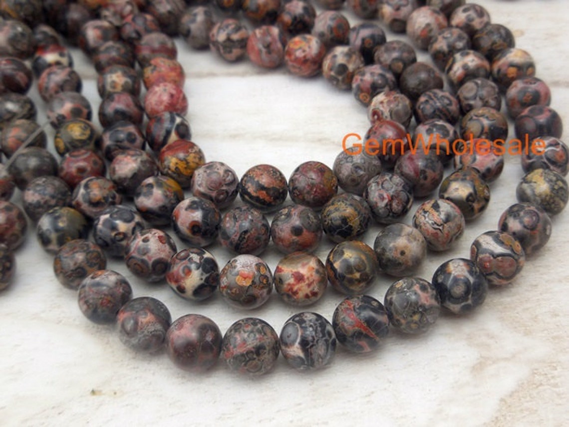 15.5 6mm/8mm/10mm Natural leopard skin jasper round | Etsy
