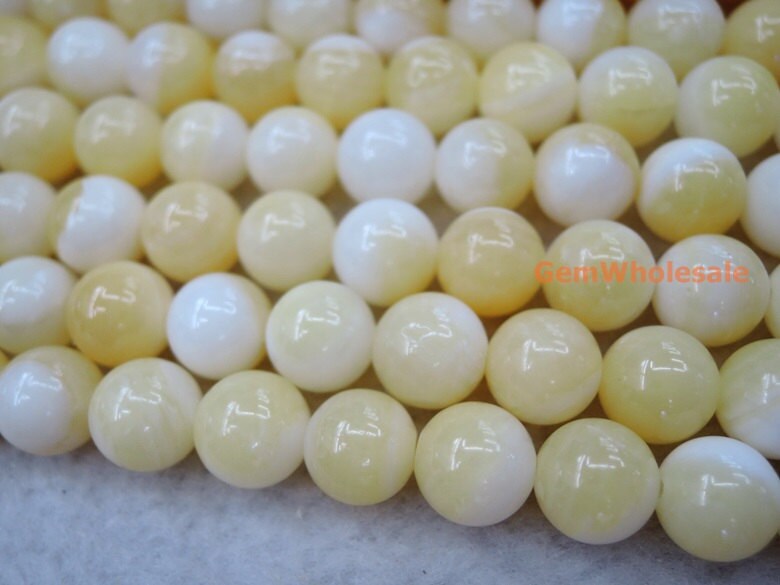 Natural Half Yellow Shell Round Beads 10mm/12mmnatural White - Etsy