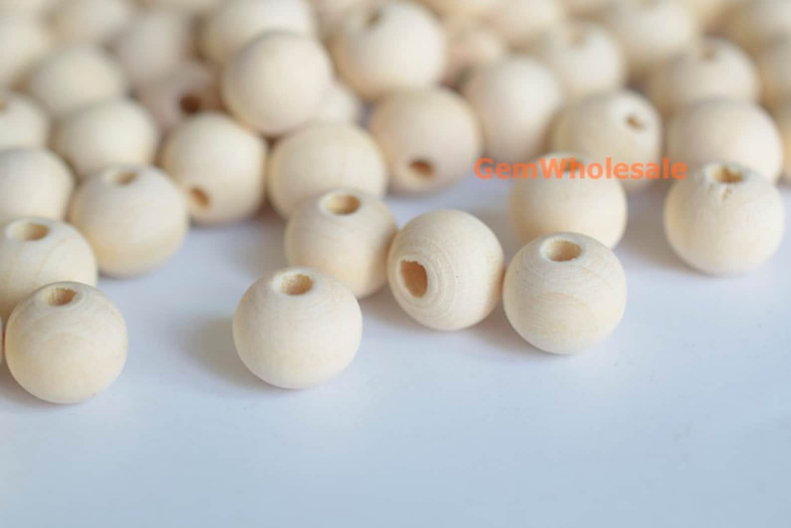 100pcs 8mm/10mm/12mm/14mm/15mm/16mm Natural Wooden Round Beads, Nature ...