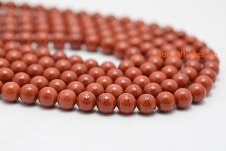 15.5 natural Red jasper 4mm/6mm/8mm round beads | Etsy