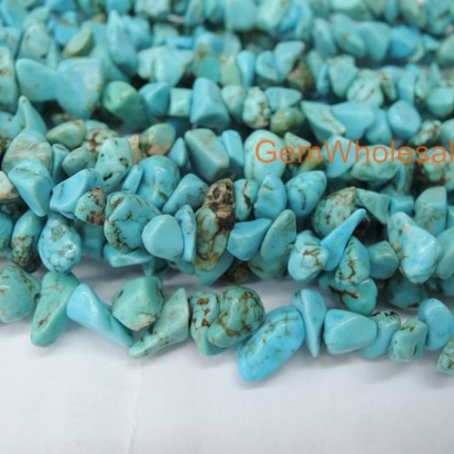34 Blue Howlite 5x10mm Chips High Quality Blue Color - Etsy