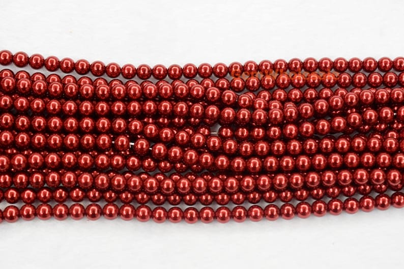 15.5" Dark Red Color Glass Round Beads 6mm/8mm/10mm/12mm, Cheap Dark ...