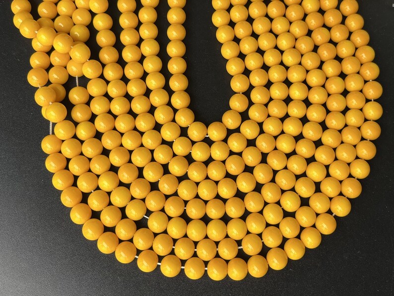 15.5" Glass Druk Round Beads Lemon Yellow 6mm/8mm, Cheap Lemon Yellow ...